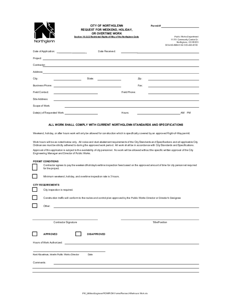 Fillable Online Revised Request Form Afterhours Work NEW LOGO Fax Email ...