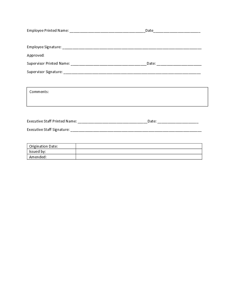 Fillable Online Employee Printed Name: Date Fax Email Print - pdfFiller