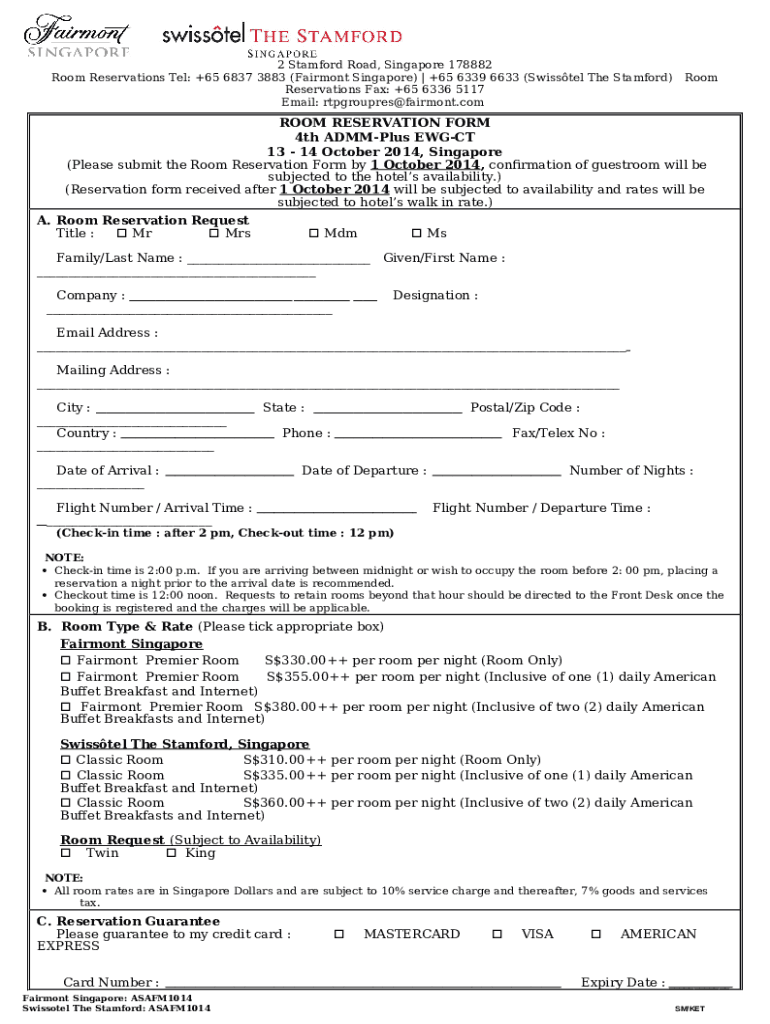 Room Reservation Request for Departmental Events Doc Template | pdfFiller