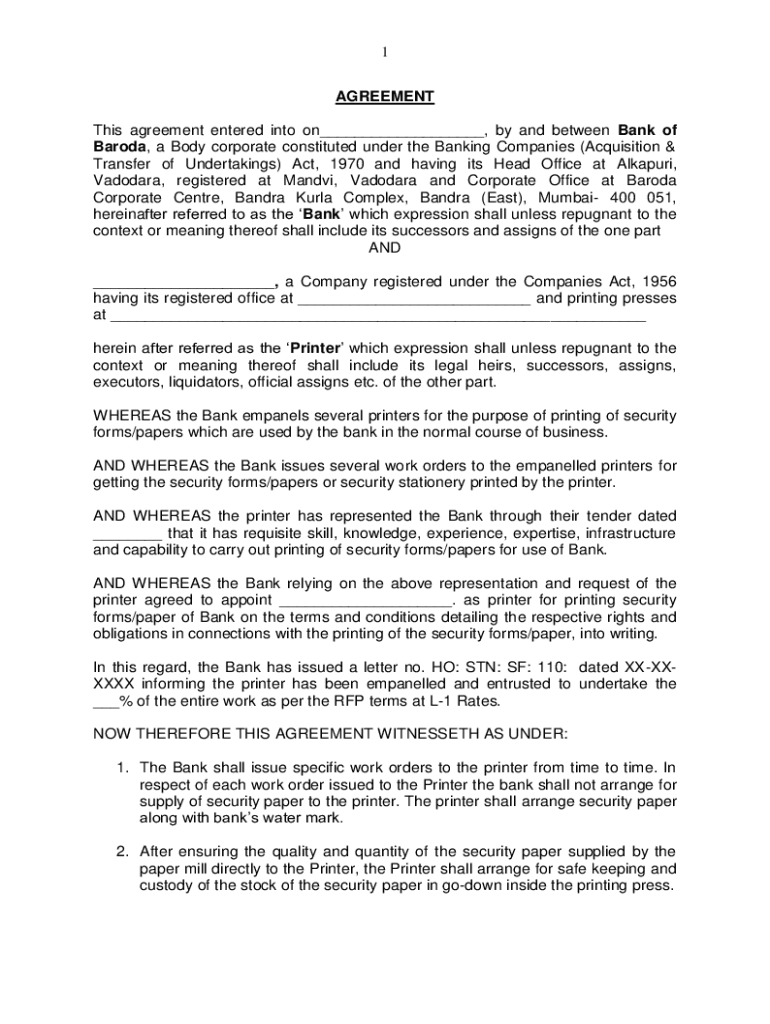 Fillable Online 1 AGREEMENT This agreement entered into ... Fax Email ...