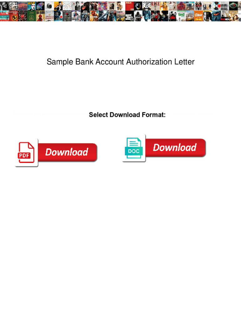 Fillable Online Sample Bank Account Authorization Letter. Sample Bank ...