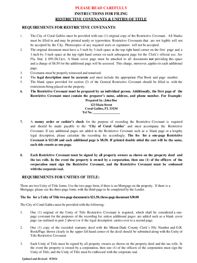 Fillable Online Can a Restrictive Covenant Be Removed From a Property ...