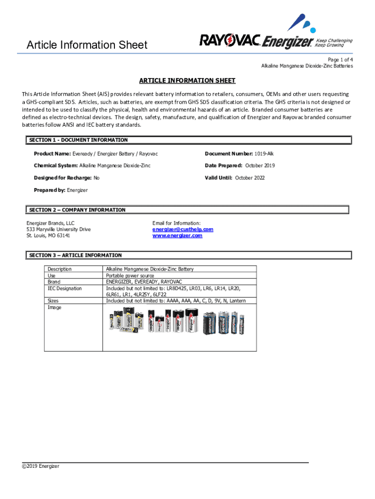 Fillable Online Article Information Sheet (AIS) - Nassco, Inc. Fax ...