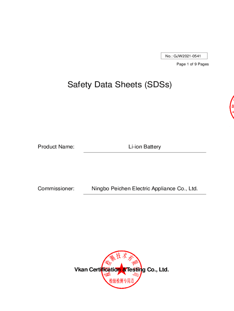 Fillable Online TEST REPORT Safety Data Sheet Fax Email Print - pdfFiller
