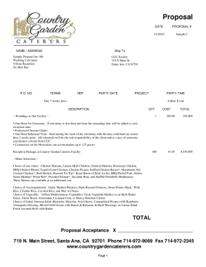 Fillable Online Proposal date Definition: 150 Samples Fax Email Print ...