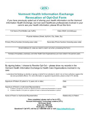 Fillable Online Act 53: Vermont's Consent to Share Health Data Policy ...