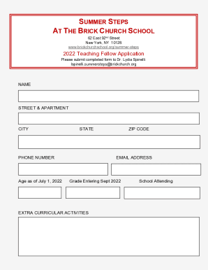 Fillable Online SUMMER STEPS Fax Email Print - pdfFiller