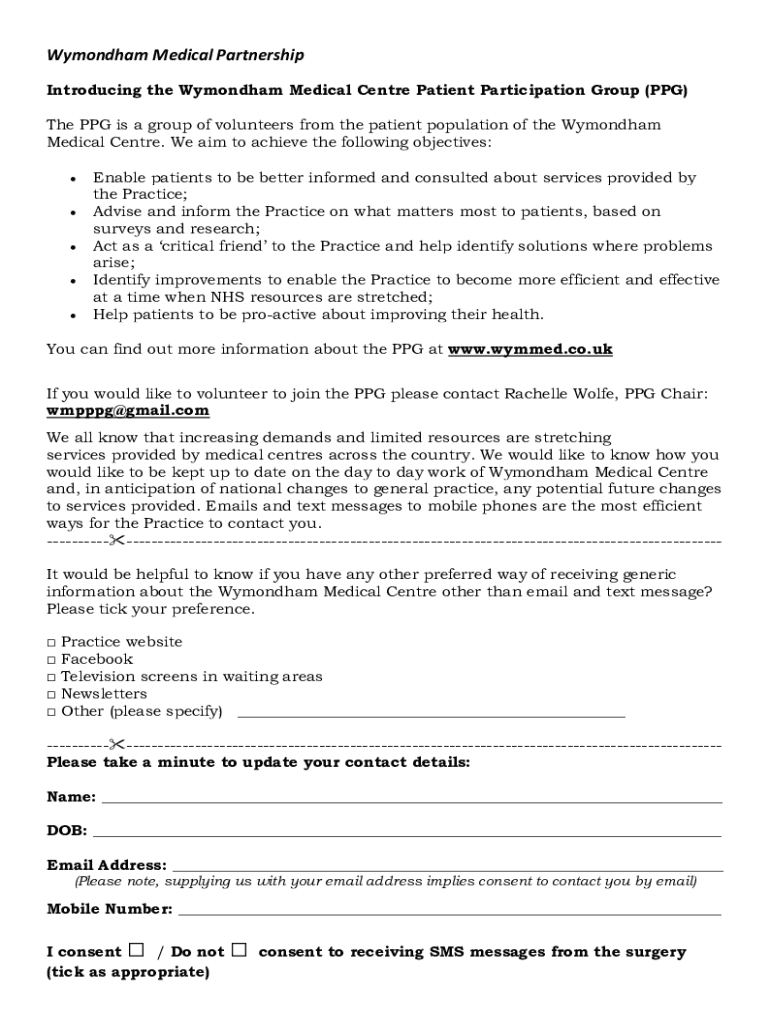 Fillable Online Wolston Surgery would like to know how we can improve ...