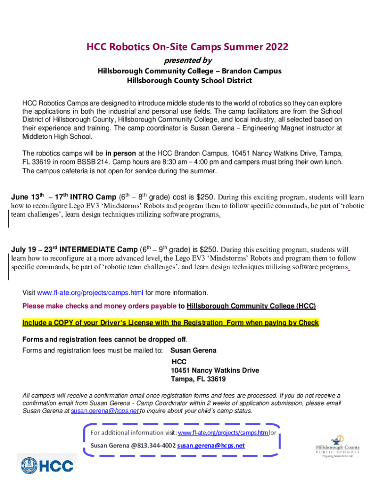 Fillable Online HCC Kids' College Youth Summer Program Returns for Its ...