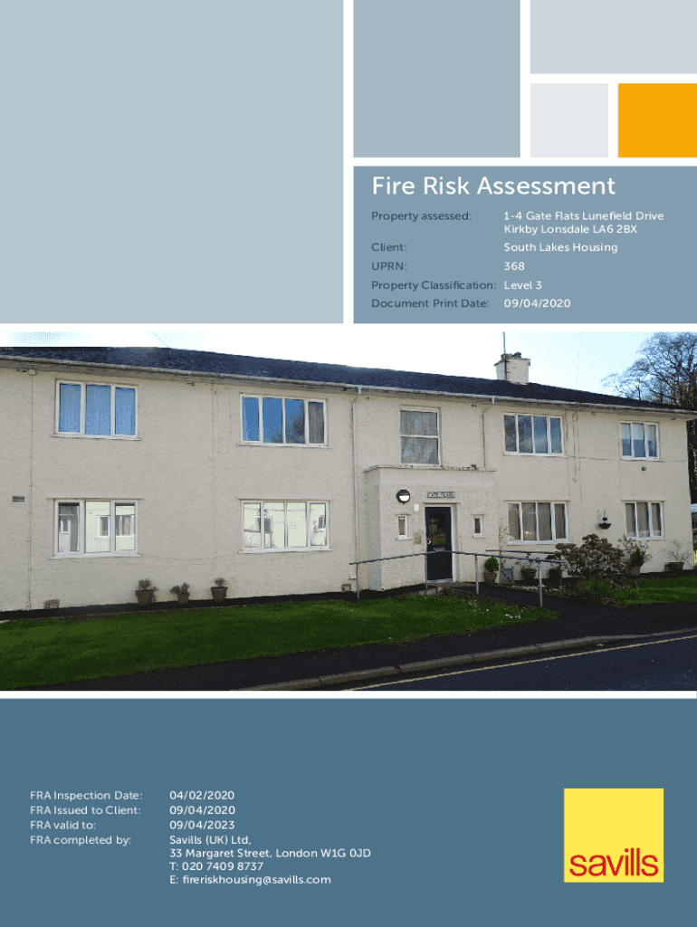 Fillable Online What are the 4 types of fire risk assessment for flats ...