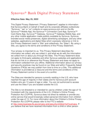 Fillable Online Synovus Bank Digital Privacy Statement Fax Email Print ...