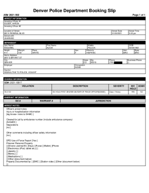 Fillable Online Denver Police Department Booking Slip Fax Email Print ...