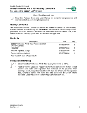 Fillable Online MS - cobas Influenza A/B & RSV Quality Control Kit, Lot ...