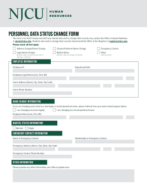 Fillable Online Personnel Data Status Change Form Fax Email Print ...
