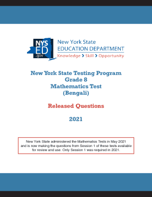 Fillable Online New York State Testing Program Grade 8 Mathematics Test ...