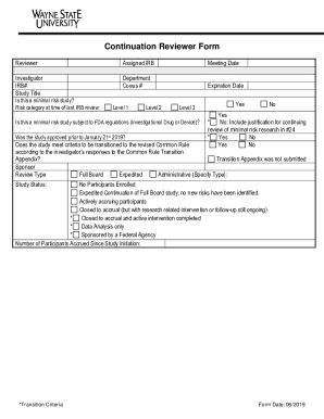 Fillable Online Continuation Reviewer Form Fax Email Print - pdfFiller
