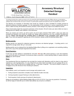 Fillable Online Residential Accessory Structures (Garage, Shed, or ...