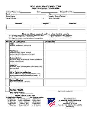 Fillable Online nfhs music adjudication form solo Fax Email Print ...