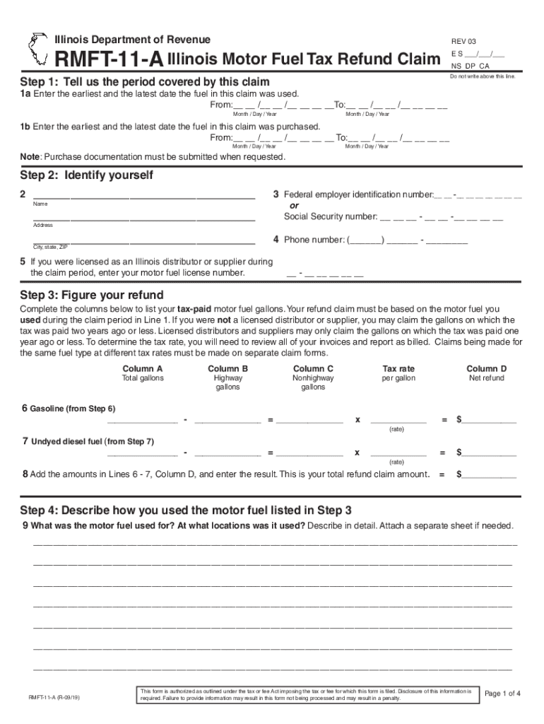 Fillable Online tax illinois 2020 RMFT-11-A - Illinois Motor Fuel Tax ...