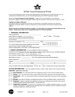 Fillable Online IATAN Travel Professional Profile Form Fax Email Print ...