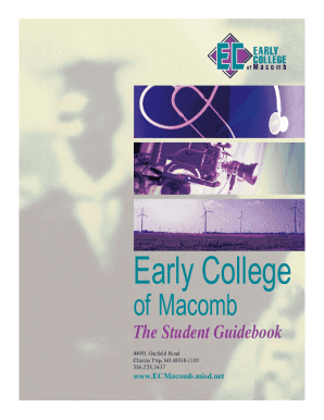 Fillable Online ECM Student Guidebook - Early College of Macomb ...