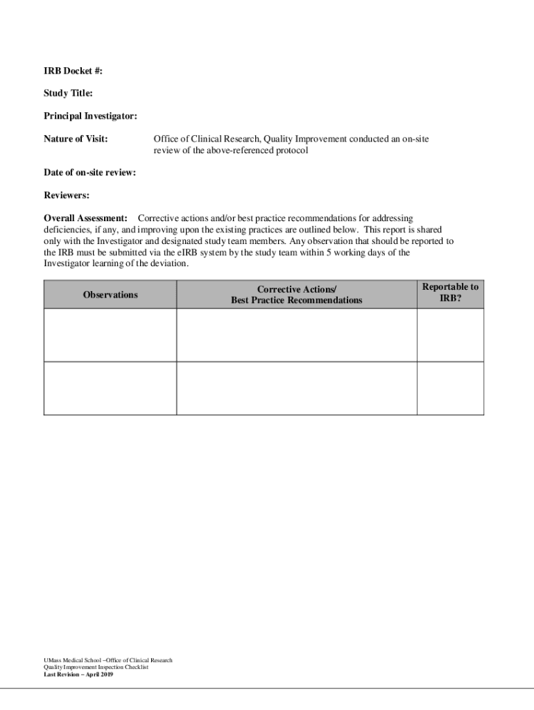 Fillable Online Application for Initial Review Date Received IRB Docket ...