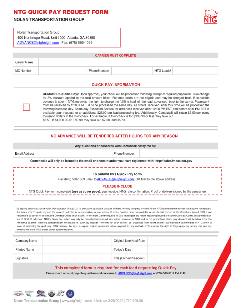 Fillable Online QUICK PAY REQUEST FORM Fax Email Print - pdfFiller