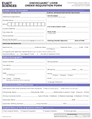 Fillable Online ONCOGUARD LIVER ORDER REQUISITION FORM Fax Email Print ...