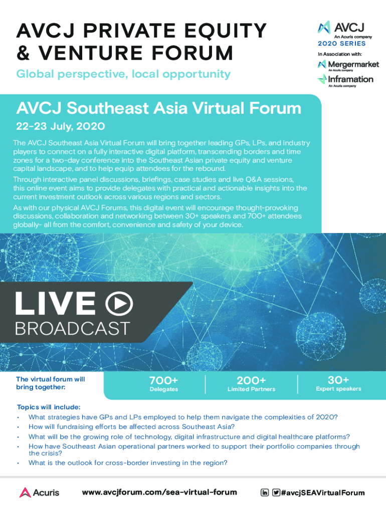 Fillable Online AVCJ Southeast Asia Virtual Forum Fax Email Print - pdfFiller