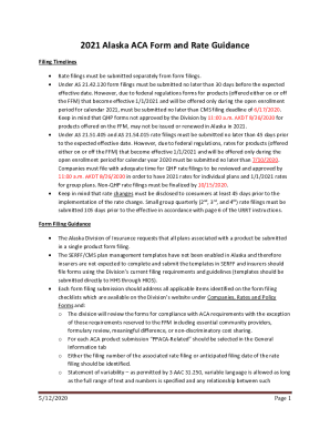 Fillable Online Rate, Rule, And Form Filing Procedures And Effective ...