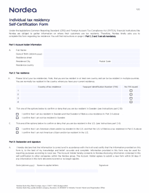 Fillable Online Individual tax residency Self-Certification Form Fax ...