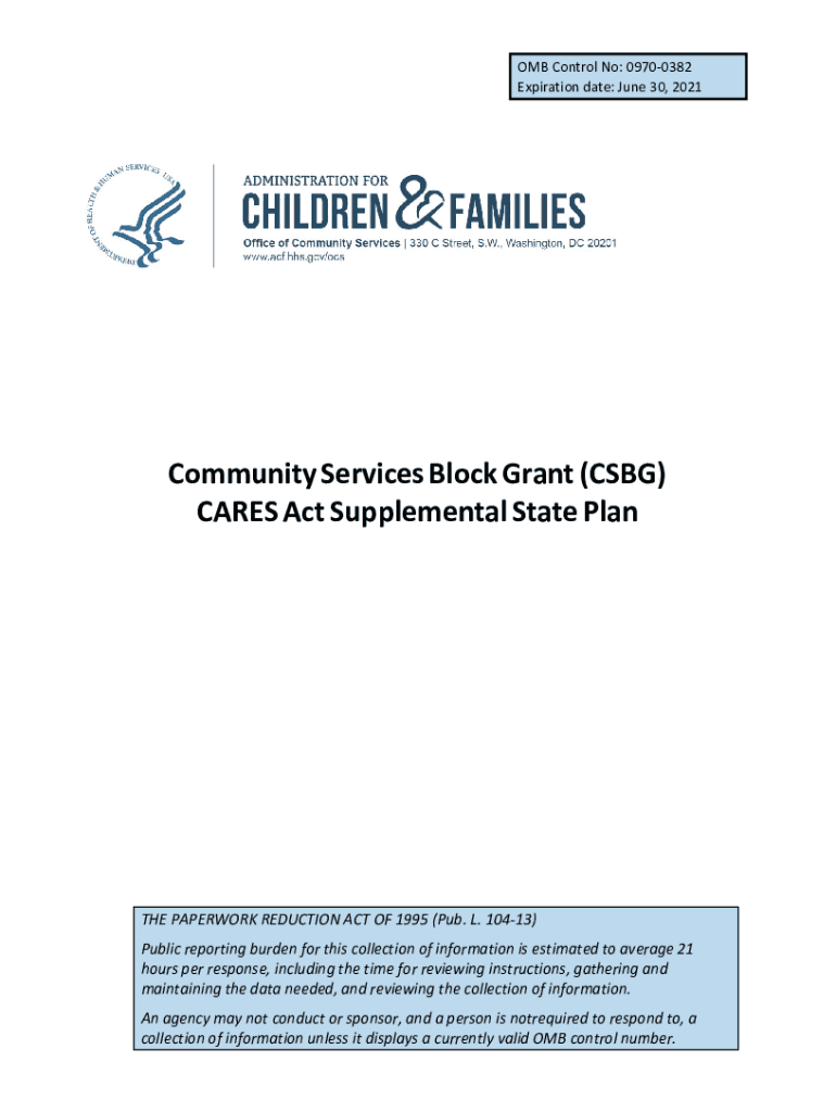 Fillable Online Community Services Block Grant (CSBG) Program Model ...