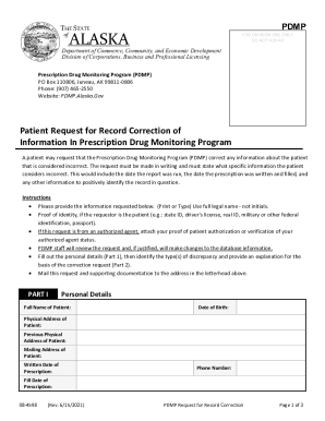 Fillable Online Patient Request for Record Correction Fax Email Print ...