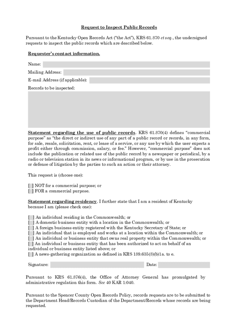 Fillable Online public records inspection policy - Owensboro Police ...