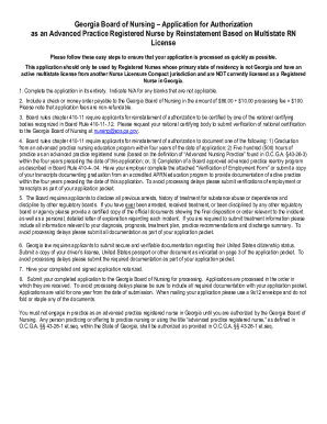 Fillable Online sos ga Georgia Board of Nursing Application for ...