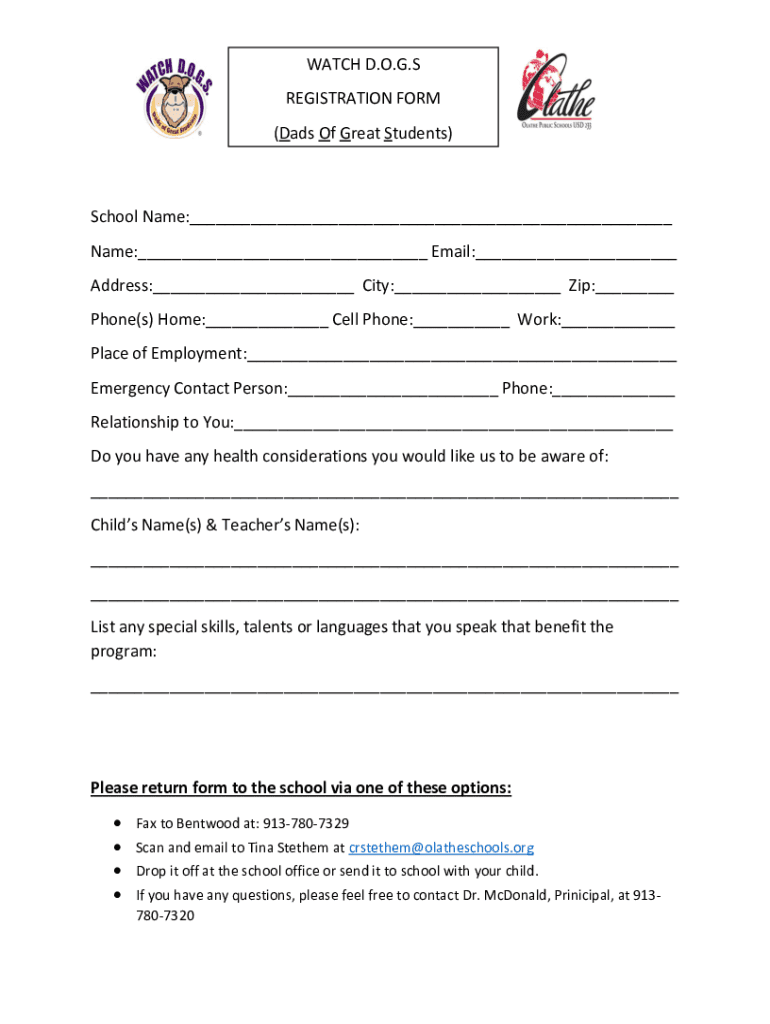 Fillable Online Parent Resources / Watch D.O.G.S. Fax Email Print - pdfFiller