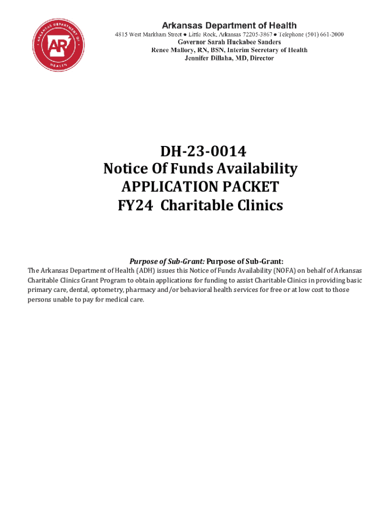 Fillable Online Notice Of Funds Availability APPLICATION PACKET FY24 ... Fax Email Print - pdfFiller