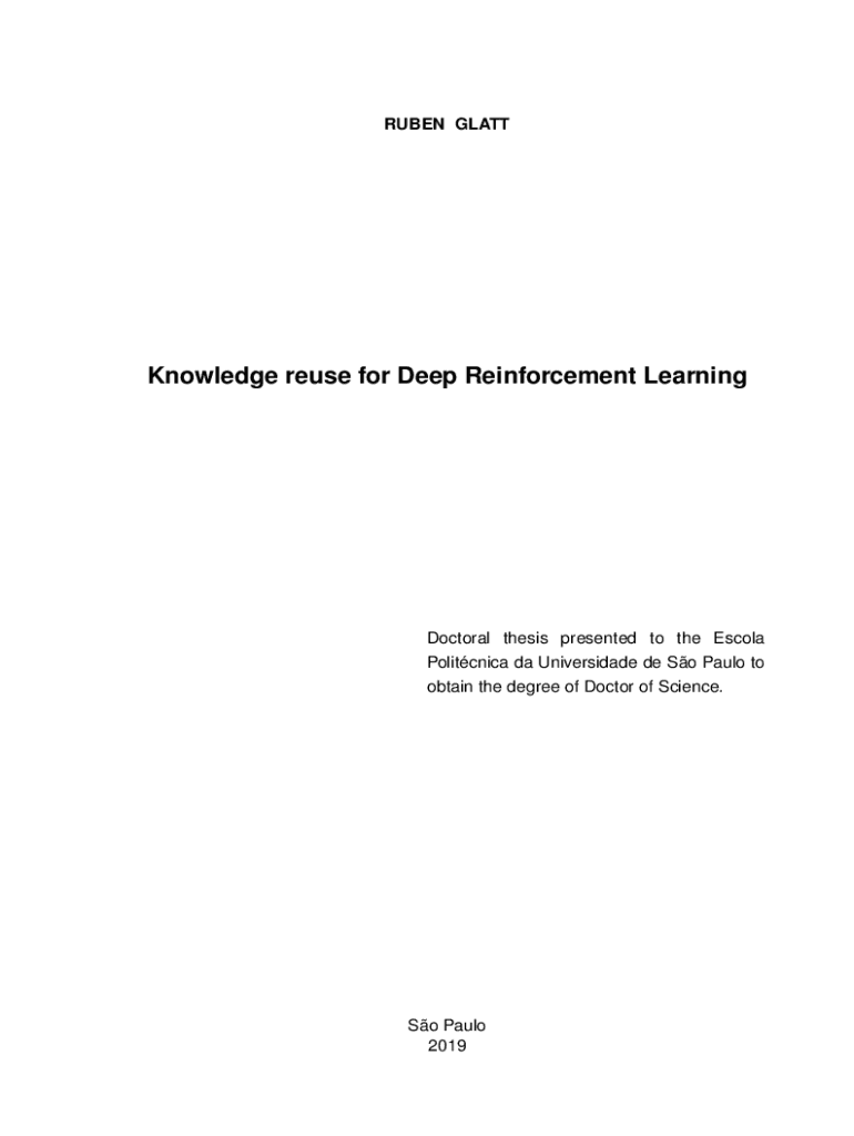 Fillable Online Knowledge reuse for Deep Reinforcement Learning Fax Email Print - pdfFiller