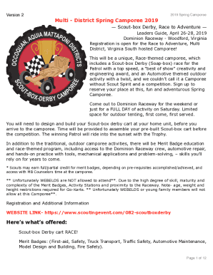 Fillable Online Scouts race to the finish at pinewood derbyLocal news ...