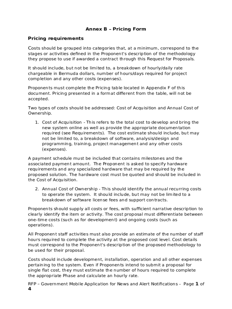 3. annex apricing Doc Template | pdfFiller