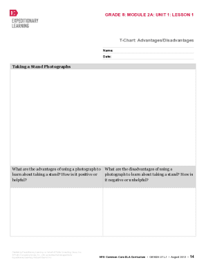 Fillable Online GRADE 8: MODULE 2A: UNIT 1: LESSON 1 T-Chart Fax Email ...