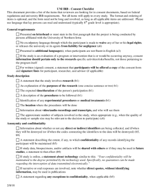 Fillable Online Informed Consent Checklist & Sample Forms Fax Email ...