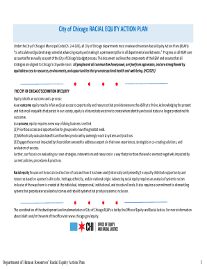Fillable Online City of Chicago RACIAL EQUITY ACTION PLAN Office of ...
