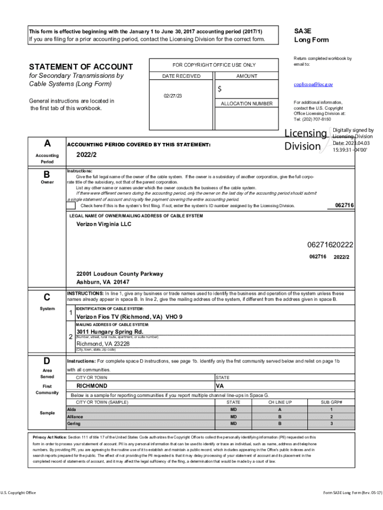 Fillable Online SA3E Long Form Fax Email Print - pdfFiller