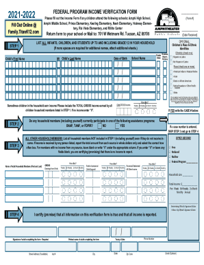 Fillable Online FEDERAL PROGRAM INCOME VERIFICATION FORM Fax Email ...