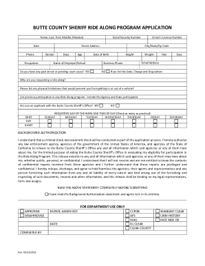 Fillable Online Ride-Along Program Application Form Fax Email Print ...