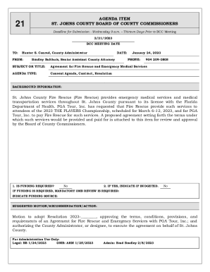 Fillable Online Agreement for Fire Rescue and Emergency Medical ...