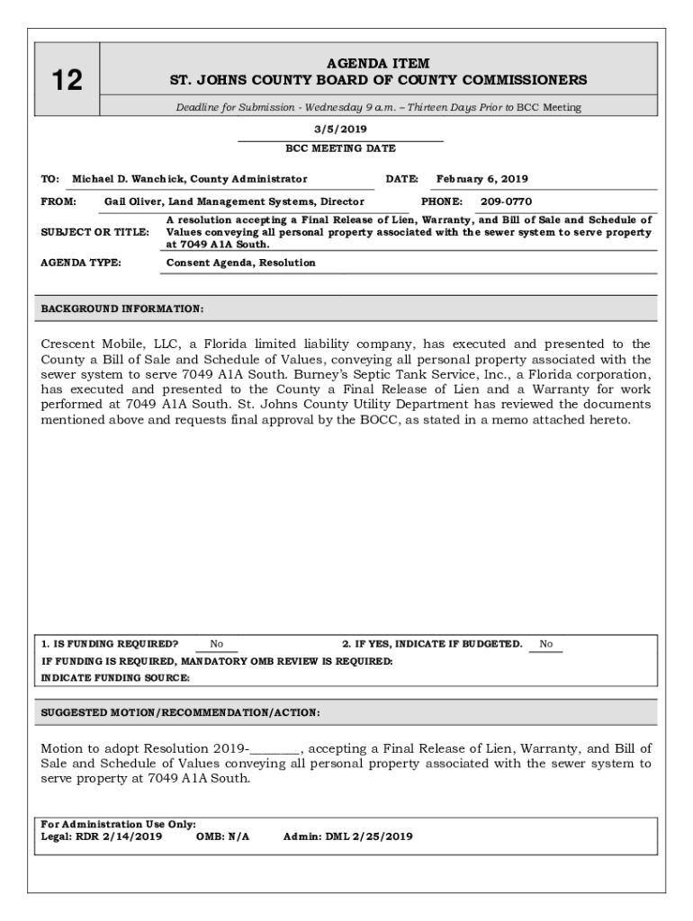 Fillable Online Values conveying all personal property associated with ...