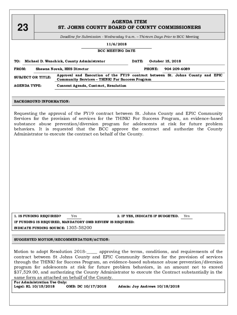 Fillable Online Approval and Execution of the FY19 contract between St ...
