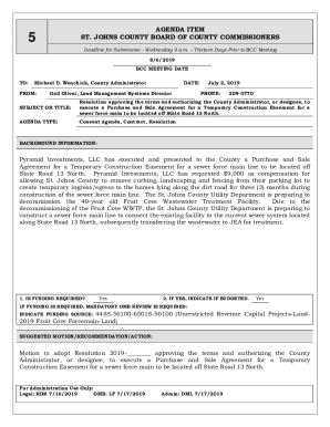 Fillable Online execute a Purchase and Sale Agreement for a Temporary ...